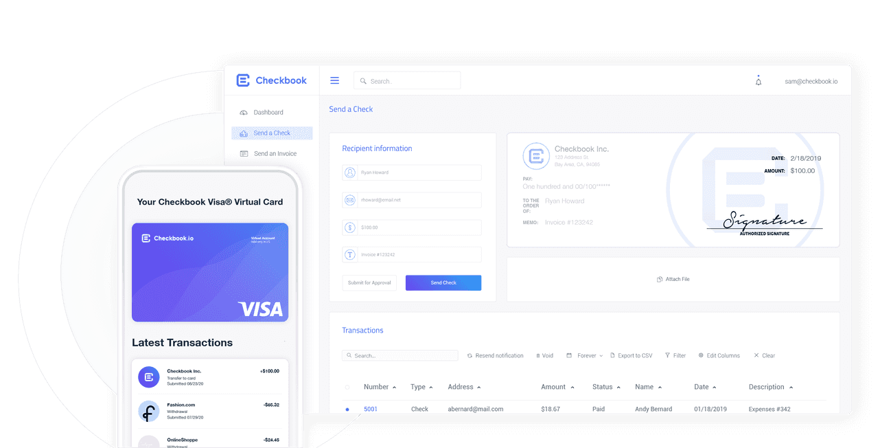 Send Virtual Cards | Virtual Card API | Checkbook